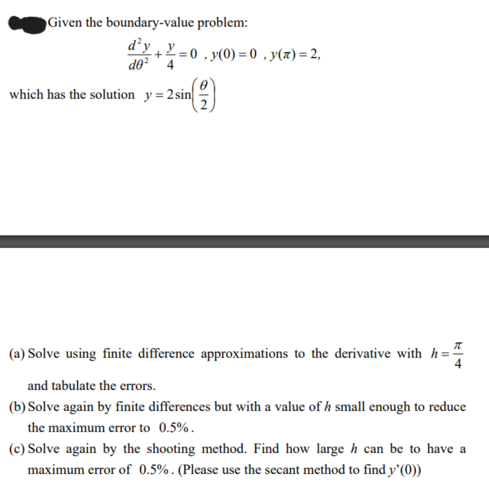 Solved Given the boundary-value problem: | Chegg.com
