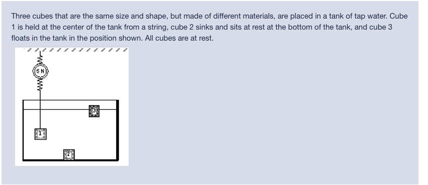 Solved Three cubes that are the same size and shape, but | Chegg.com