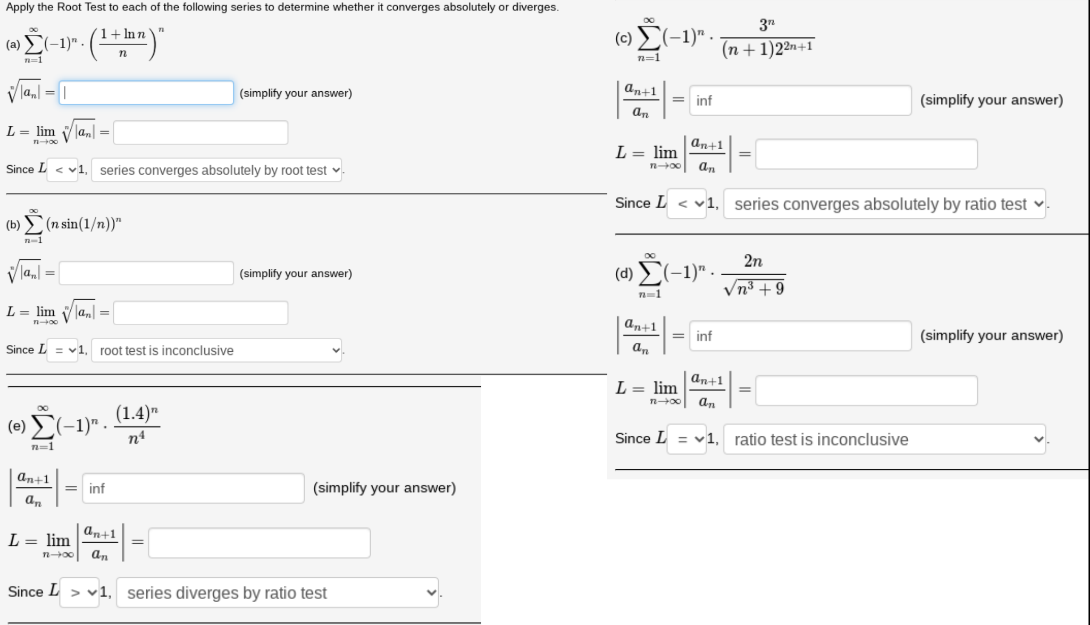 Solved Apply the Root Test to each of the following series | Chegg.com