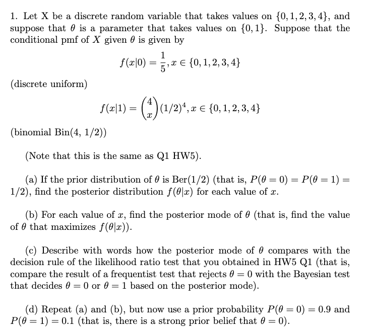 Solved 1. Let X be a discrete random variable that takes | Chegg.com