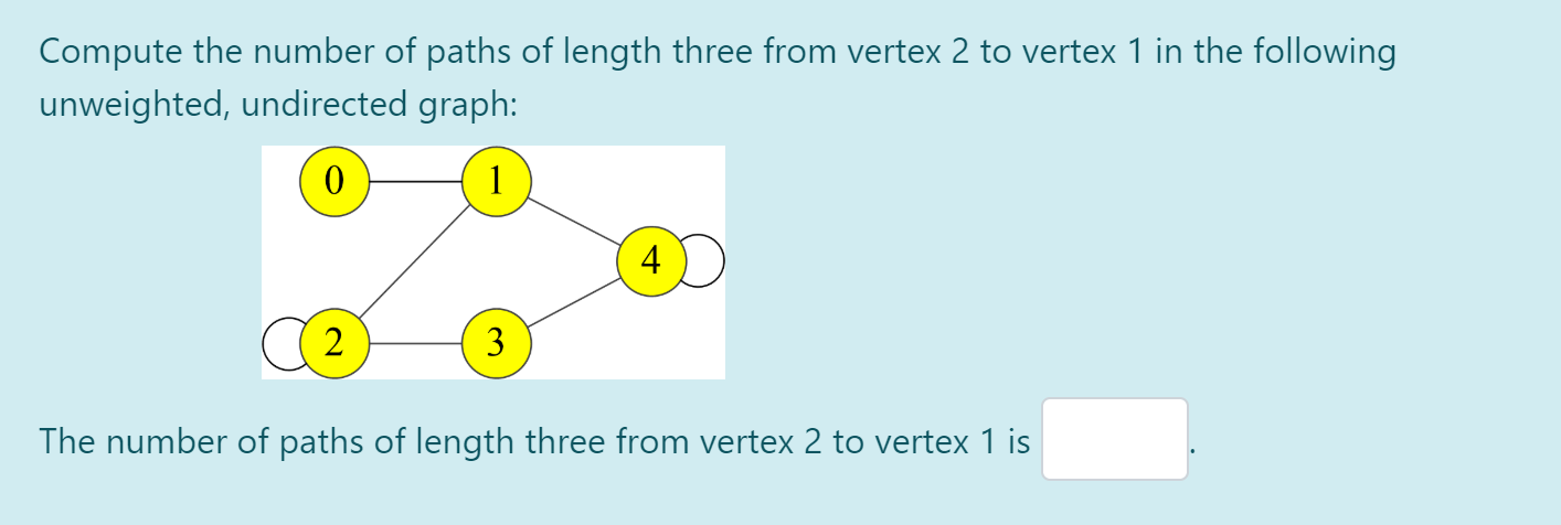 Solved Compute the number of paths of length three from | Chegg.com