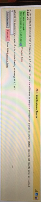 Solved of Energy A LIBr molecule oscillates with a frequency | Chegg.com