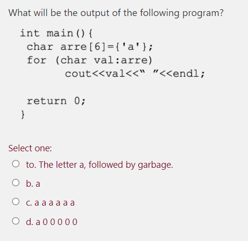 Solved What will be the output of the following program? int | Chegg.com