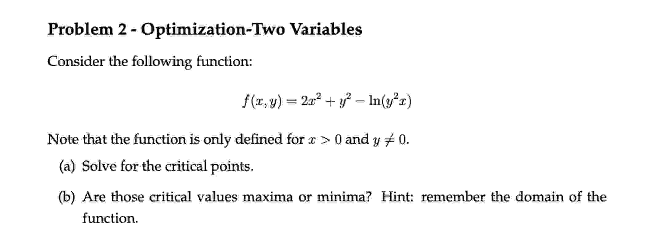 Solved Consider the following function:f(x, ﻿y) = 2x2 + | Chegg.com