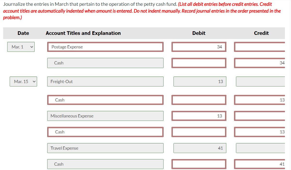 Journalize the entries in March that pertain to the | Chegg.com