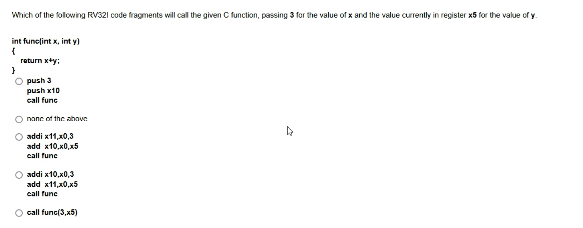 Solved Which of the following RV321 code fragments will call | Chegg.com