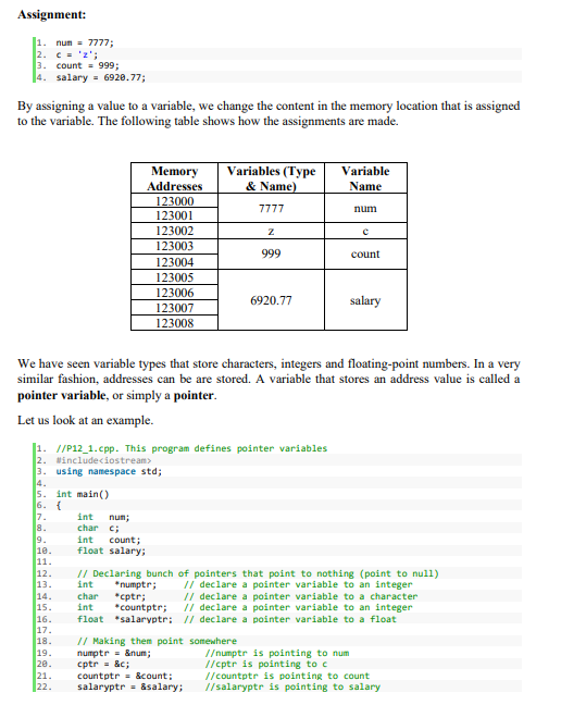 Solved Introduction To Pointers Every Byte In The Computers 