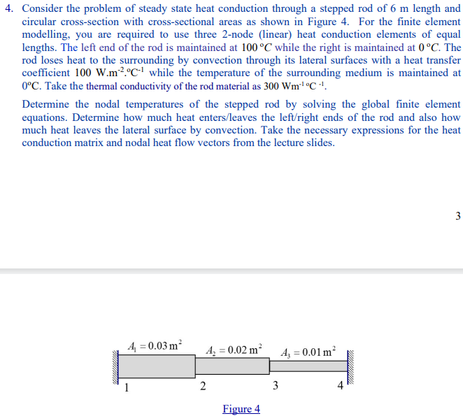 Solved 4. ﻿Consider the problem of steady state heat | Chegg.com