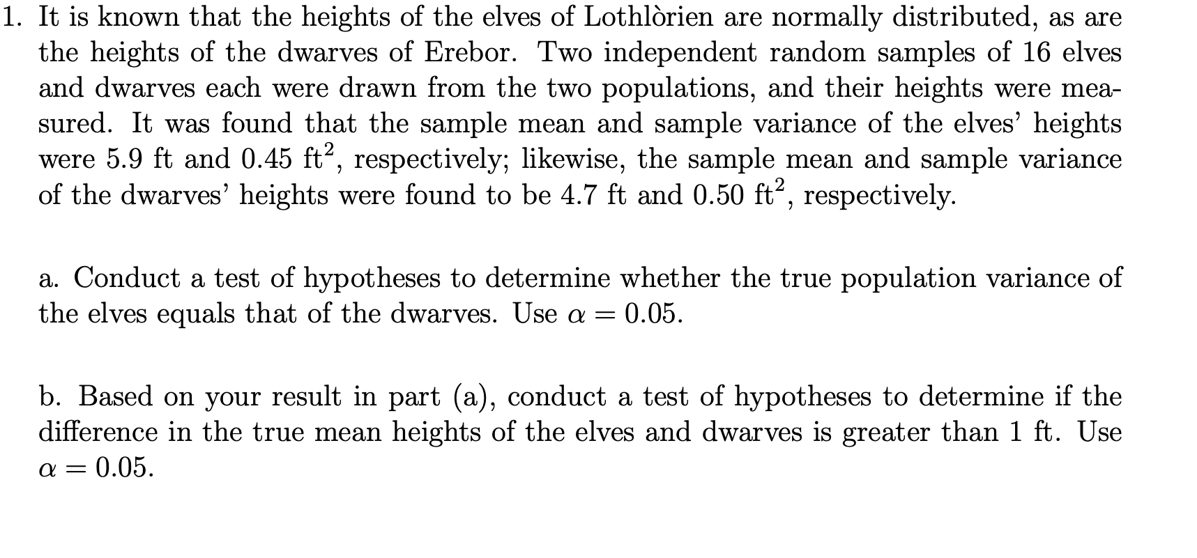 Solved It is known that the heights of the elves of | Chegg.com
