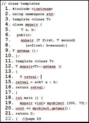 Solved // class templates 1. #include 2. using namespace | Chegg.com