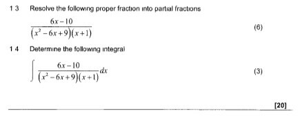 Solved (6) 13 Resolve the following proper fraction into | Chegg.com