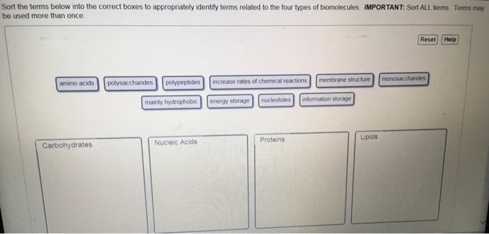Solved Sort the terms below into the correct boxes to | Chegg.com