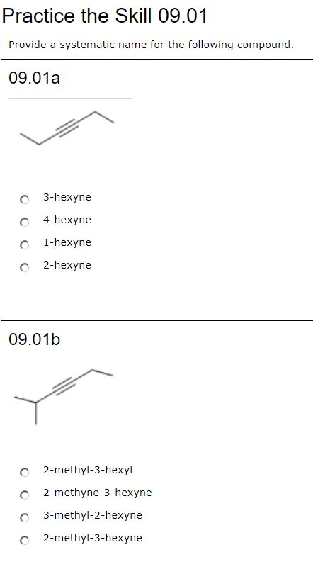Solved Practice the Skill 09.01. Provide a systematic name | Chegg.com