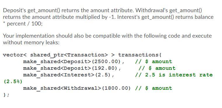 Solved Write a set of classes that implement the following | Chegg.com