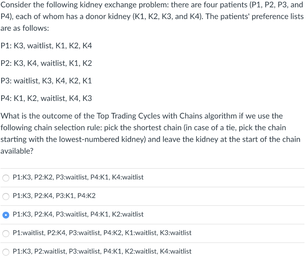 Consider the following kidney exchange problem: there | Chegg.com