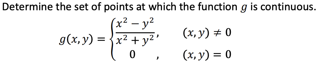Solved Determine the set of points at which the function g | Chegg.com
