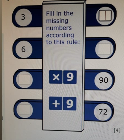 Solved 3 Fill in the missing numbers according to this rule: | Chegg.com