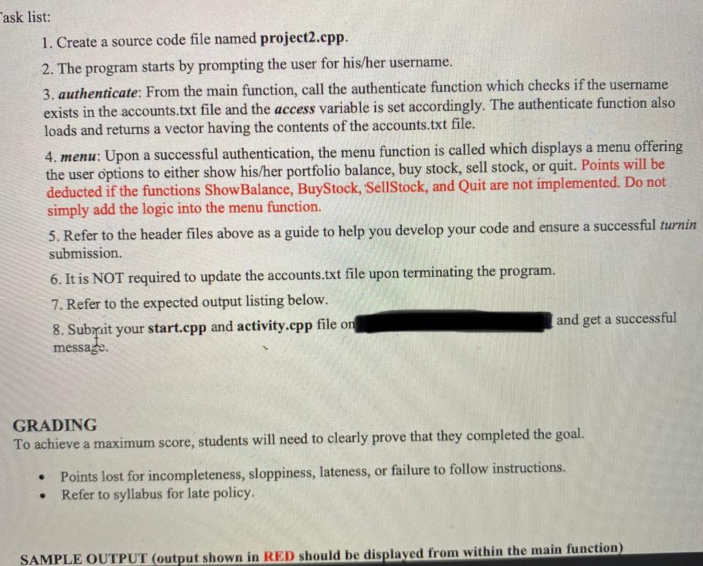 Project 2 Stock Market Program CSCI 111 Programming | Chegg.com