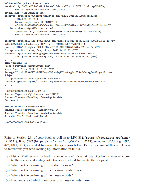 Solved Delivered-To: pchaturl.es.uci.edu Received: by | Chegg.com