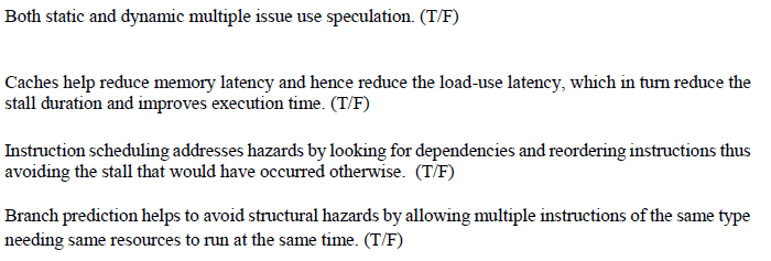 Solved Both static and dynamic multiple issue use | Chegg.com