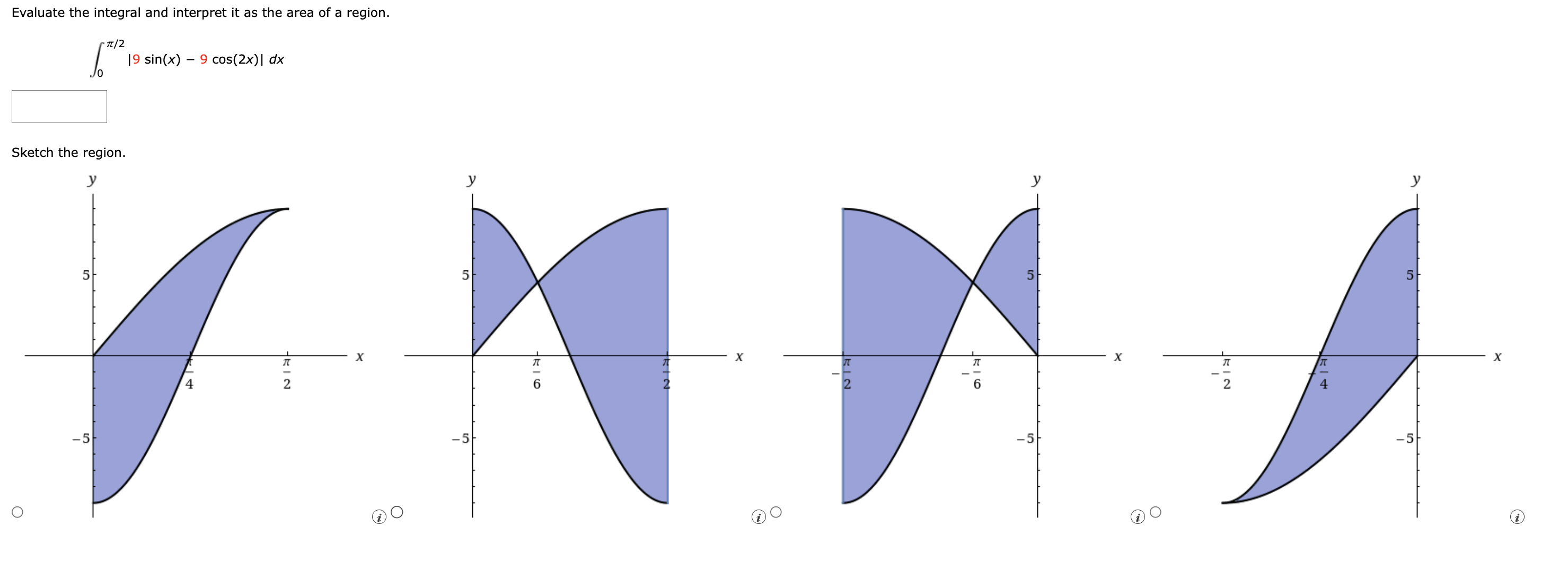 Solved Evaluate the integral and interpret it as the area of | Chegg.com