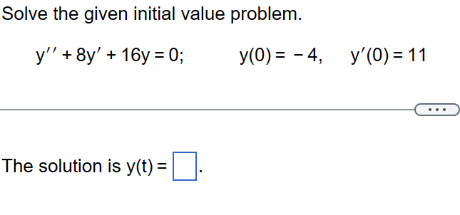 Solved Solve the given initial value problem. | Chegg.com