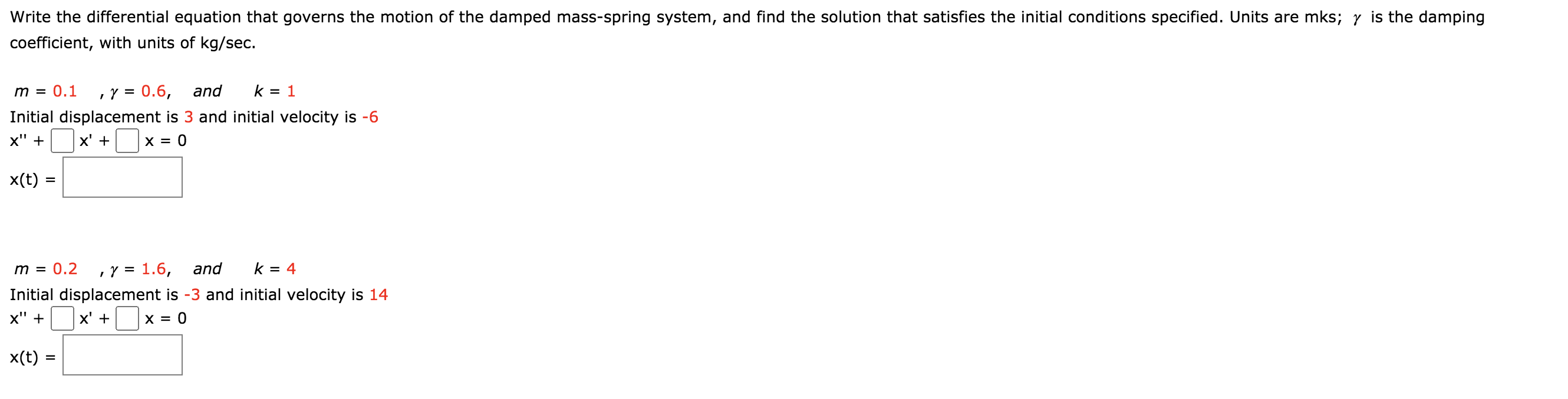 Solved Write the differential equation that governs the | Chegg.com