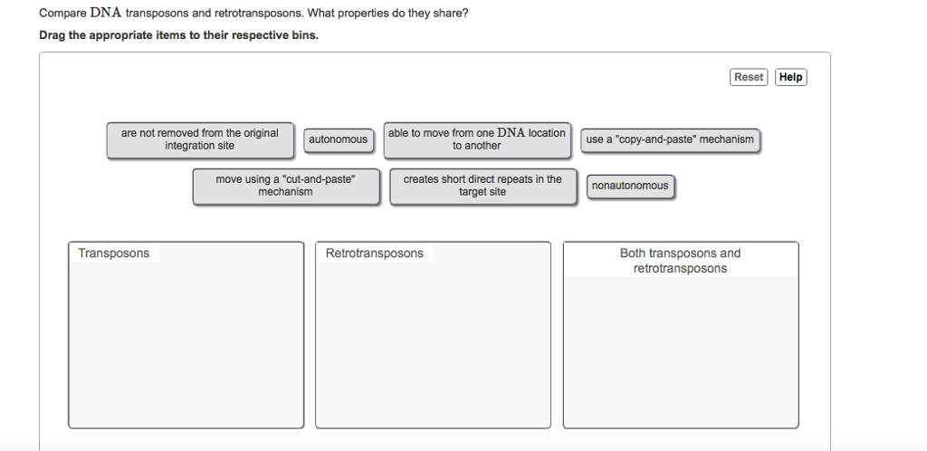 Solved Compare DNA transposons and retrotransposons. What | Chegg.com