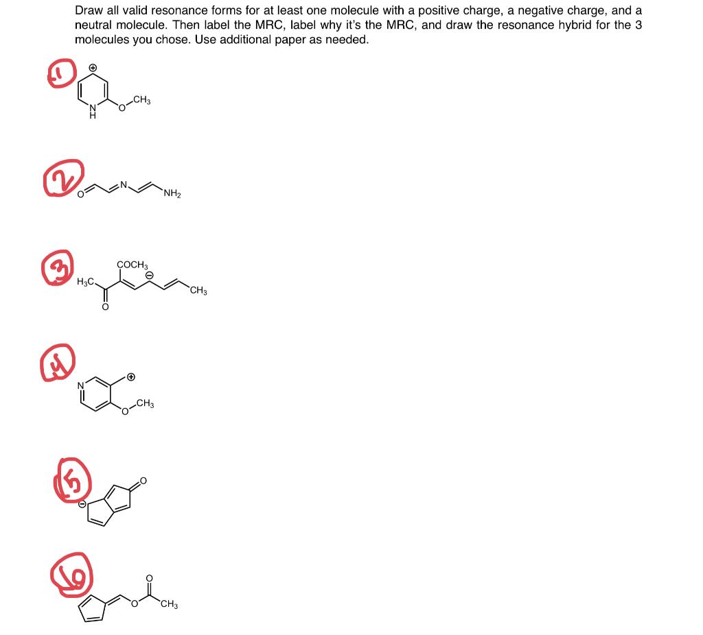 Solved Draw all valid resonance forms for at least one | Chegg.com