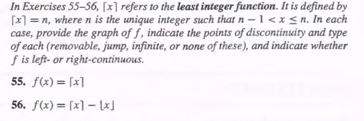 Solved In Exercises 55-56, [x] refers to the least integer | Chegg.com