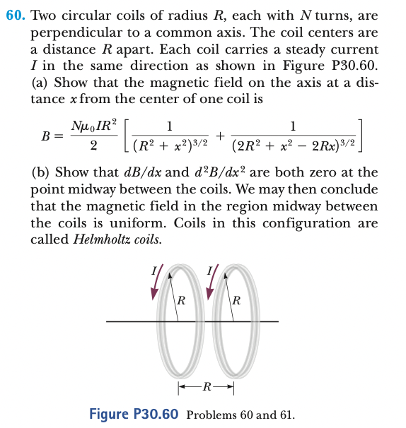 Solved 60. Two circular coils of radius R, each with N | Chegg.com