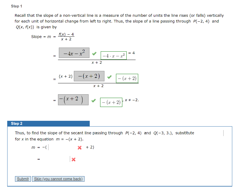 Solved Step 1 Recall that the slope of a non-vertical line | Chegg.com