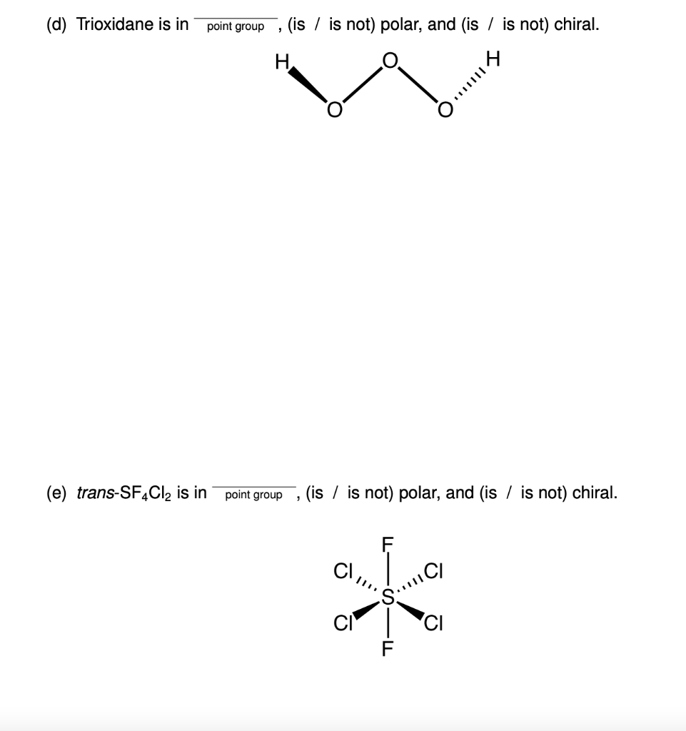 Solved 8. Point Groups & Properties (15 pts.) Using the flow | Chegg.com