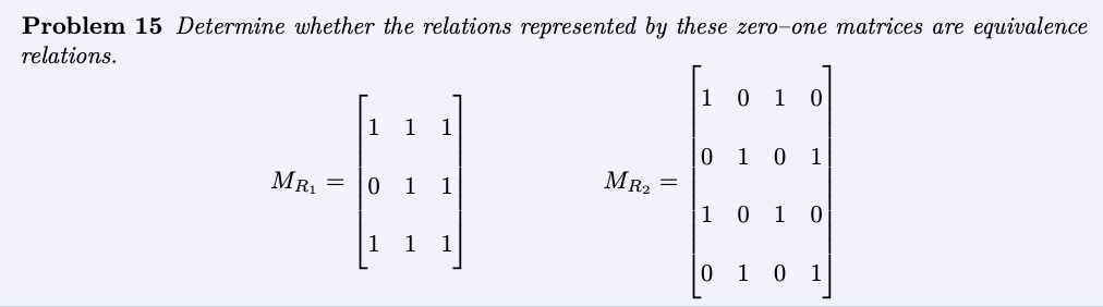 Solved Problem 15 Determine whether the relations | Chegg.com