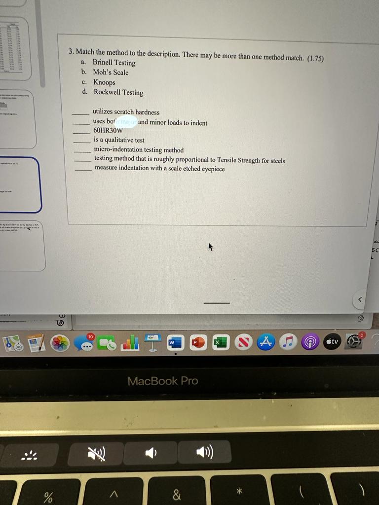 Solved 3. Match the method to the description. There may be | Chegg.com