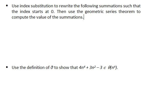 Solved - Use index substitution to rewrite the following | Chegg.com