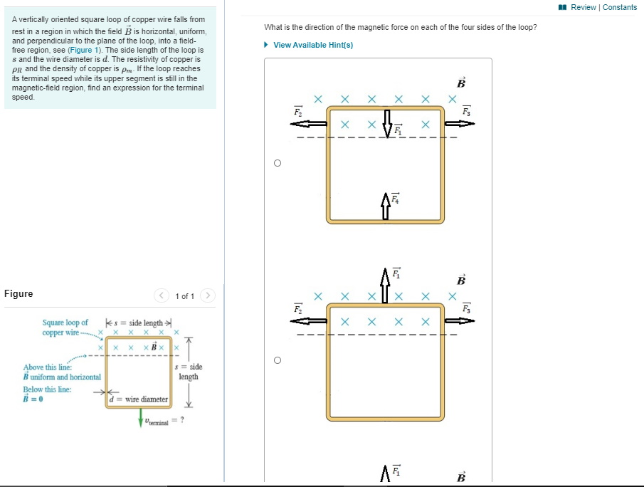 Solved M Review Constants What is the direction of the | Chegg.com