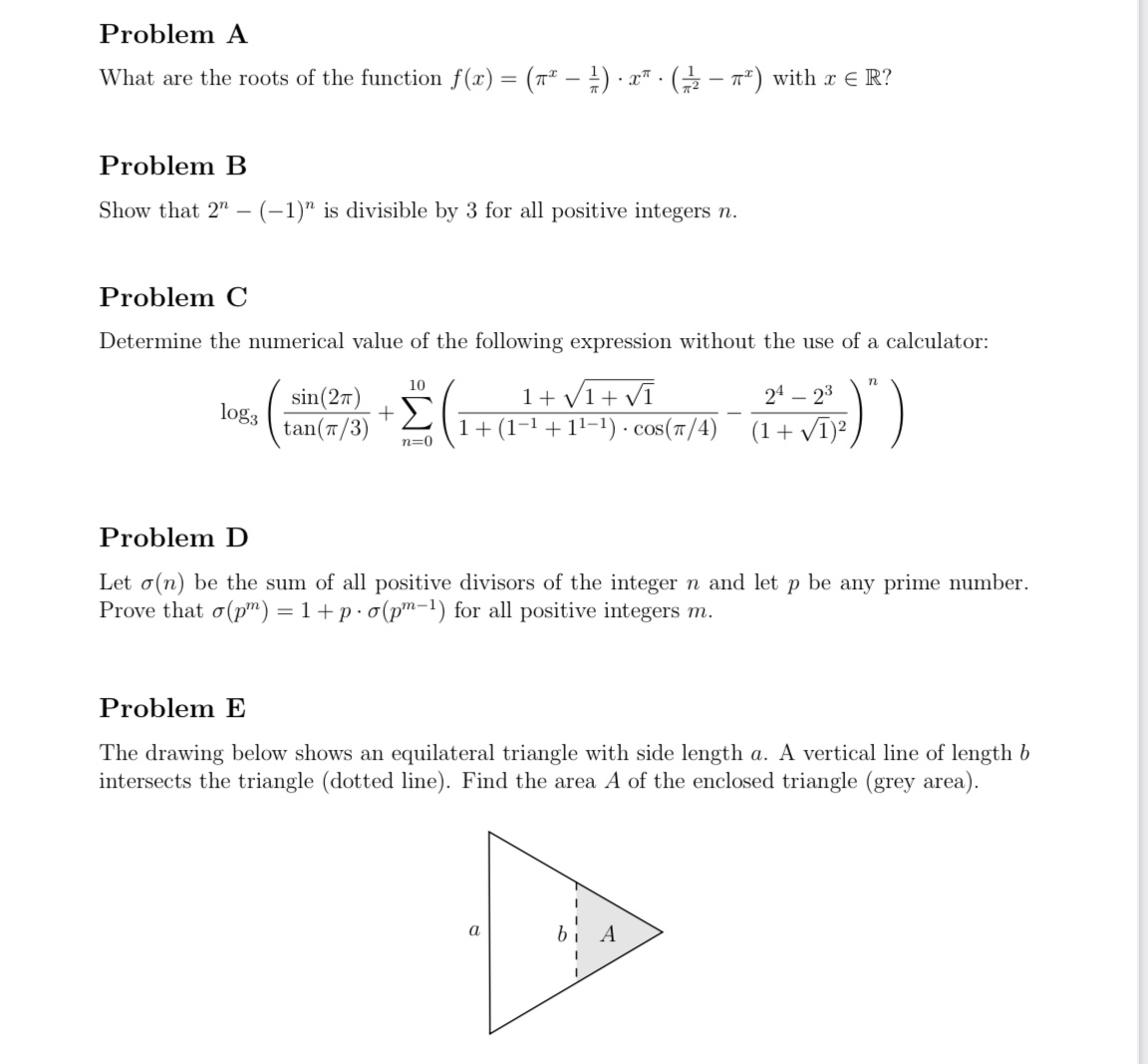 Solved Problem A What are the roots of the function \\( | Chegg.com