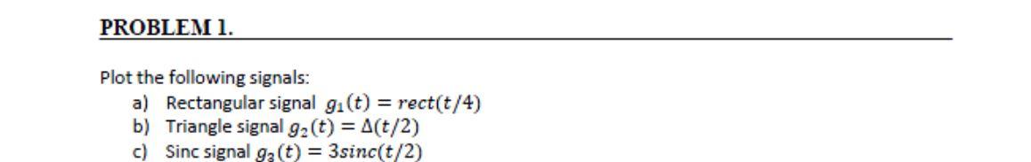 Solved Plot the following signals: a) Rectangular signal | Chegg.com