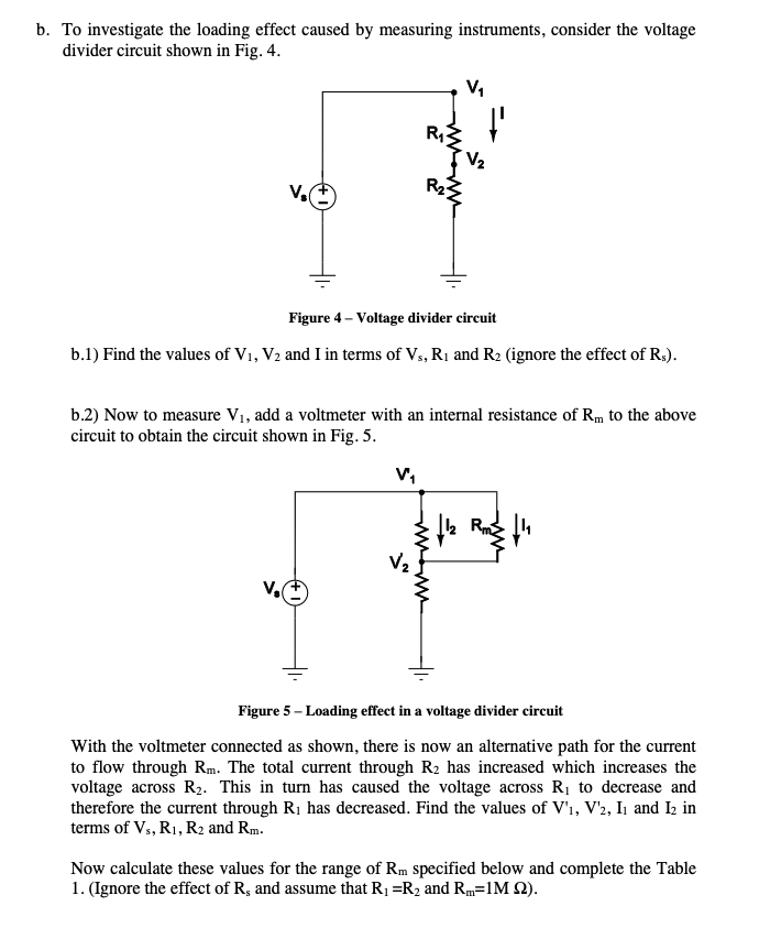 Solved b. To investigate the loading effect caused by | Chegg.com
