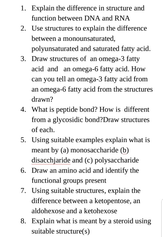 Solved 1, Explain the difference in structure and function | Chegg.com