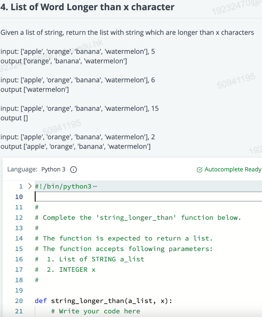 Solved Given a list of string, return the list with string | Chegg.com
