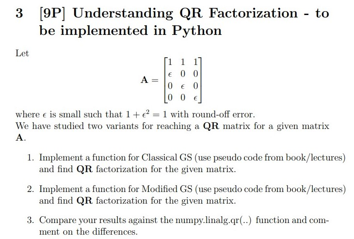3 [9P] Understanding QR Factorization - to be | Chegg.com