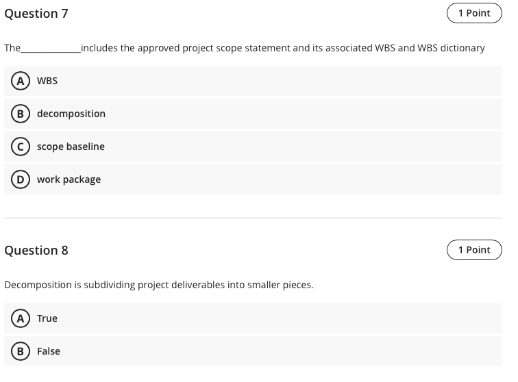 Solved Question 9 1 Point involves defining and documenting | Chegg.com