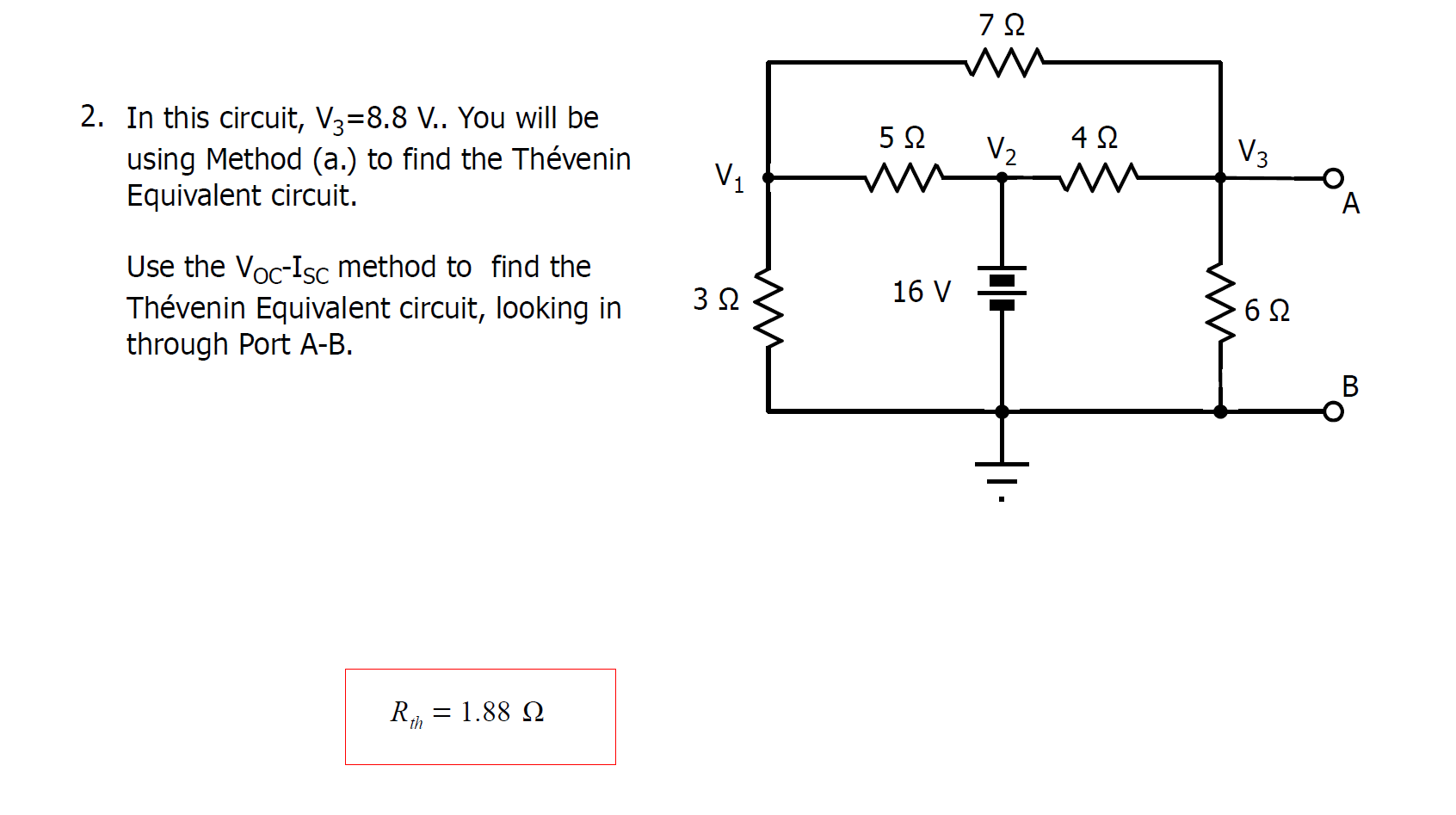 Solved 712 2. In this circuit, V3=8.8 V.. You will be using | Chegg.com