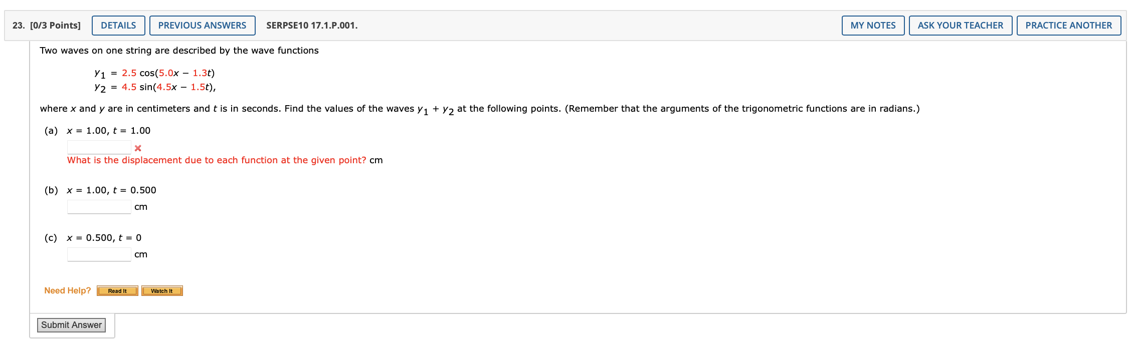 Solved Two waves on one string are described by the wave | Chegg.com