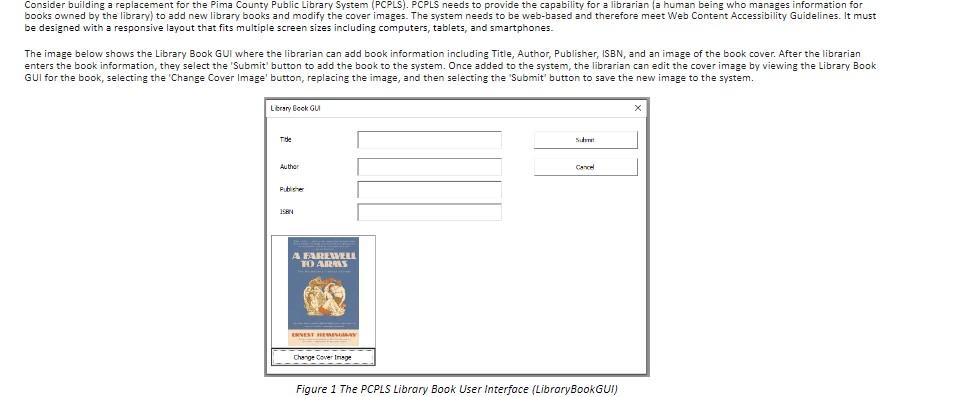 Solved Figure 1 The PCPLS Library Book User interface | Chegg.com