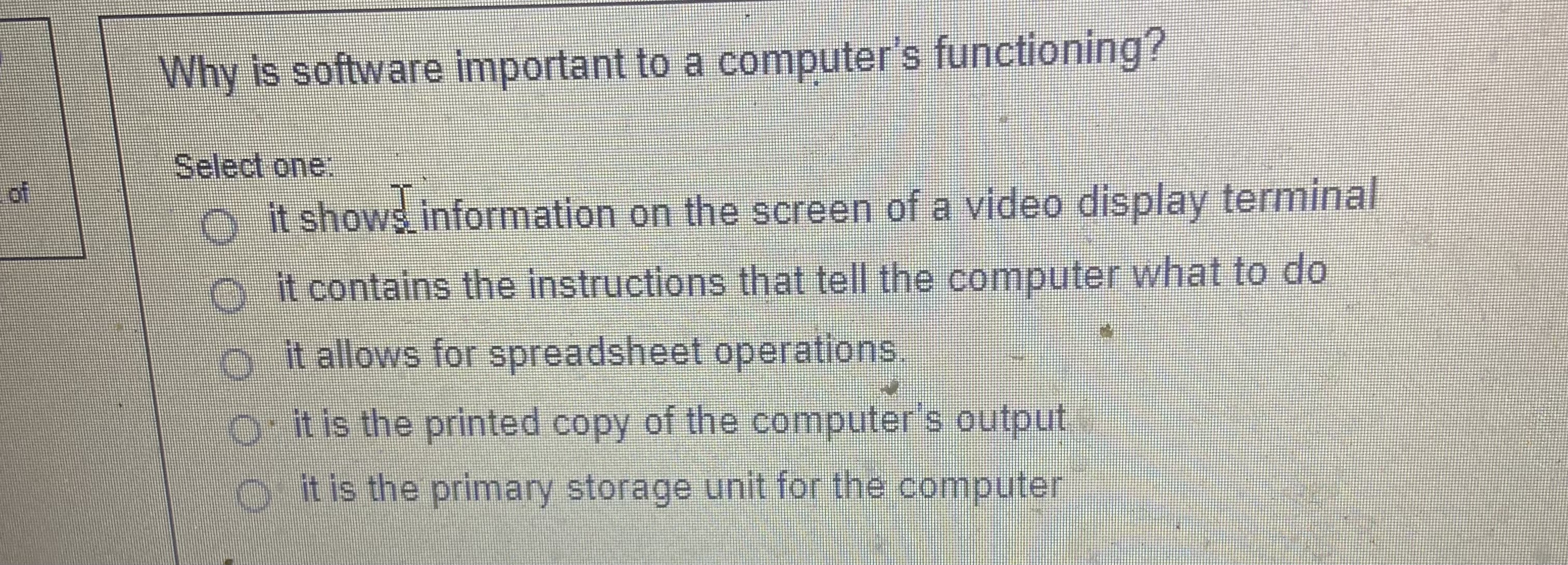 Solved Why is software important to a computer's | Chegg.com