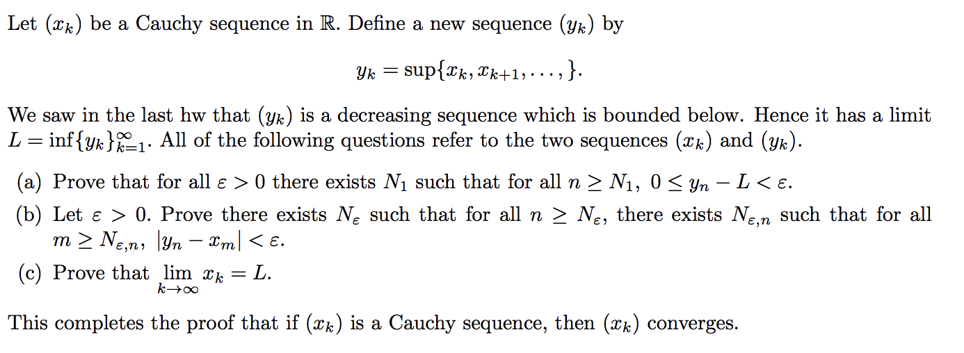 Solved Let (Ik) be a Cauchy sequence in R. Define a new | Chegg.com