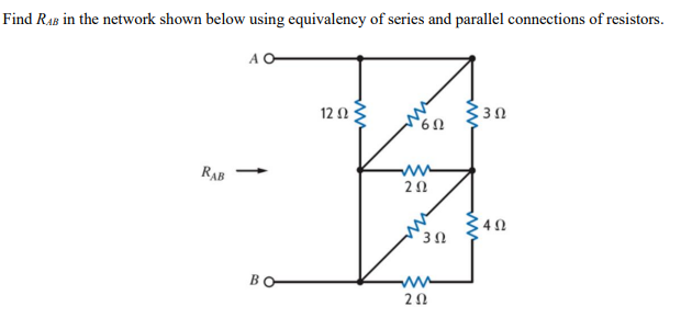 Solved Find RAB in the network shown below using equivalency | Chegg.com